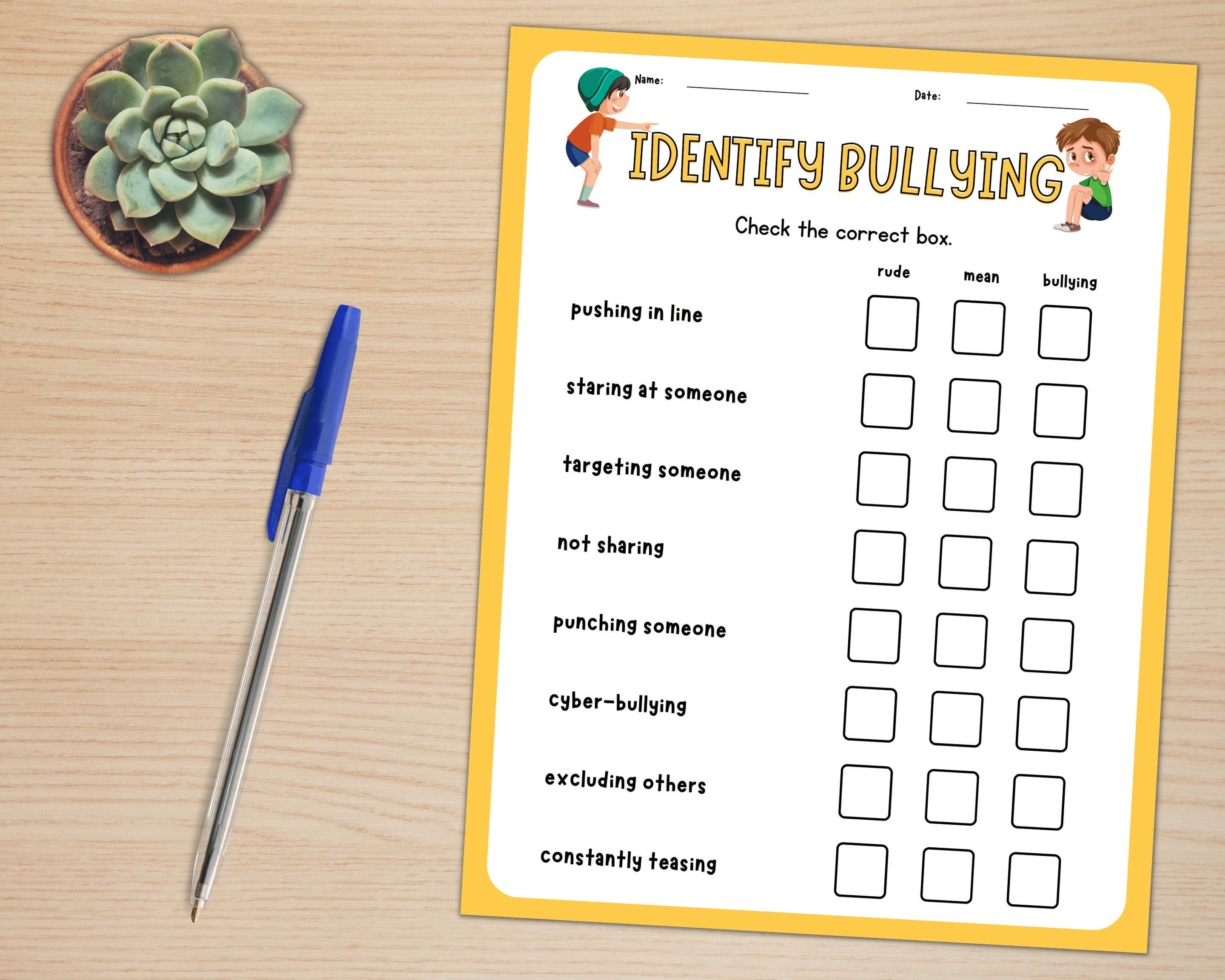 Anti-bullying Printable Worksheets | Anti-bullying Week Activity | Stop ...