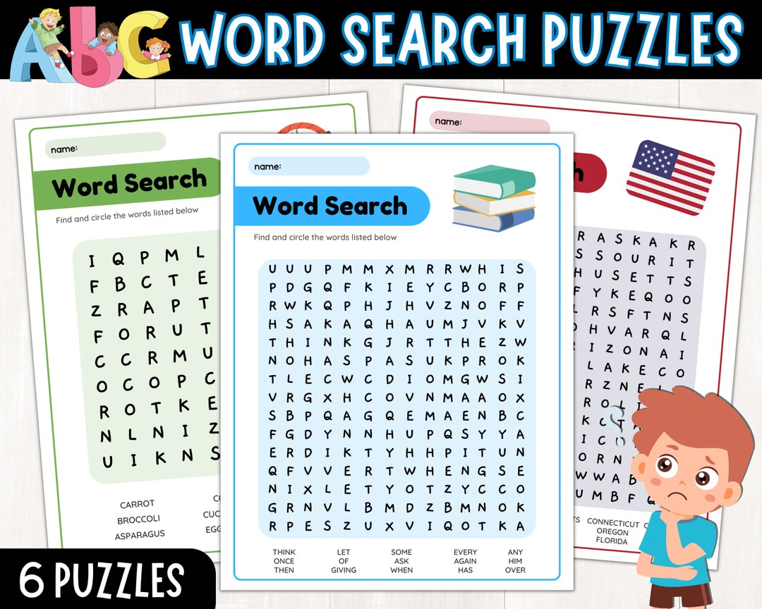Word Search Puzzles | Fruits, Vegetables, Animals, States, and More ...