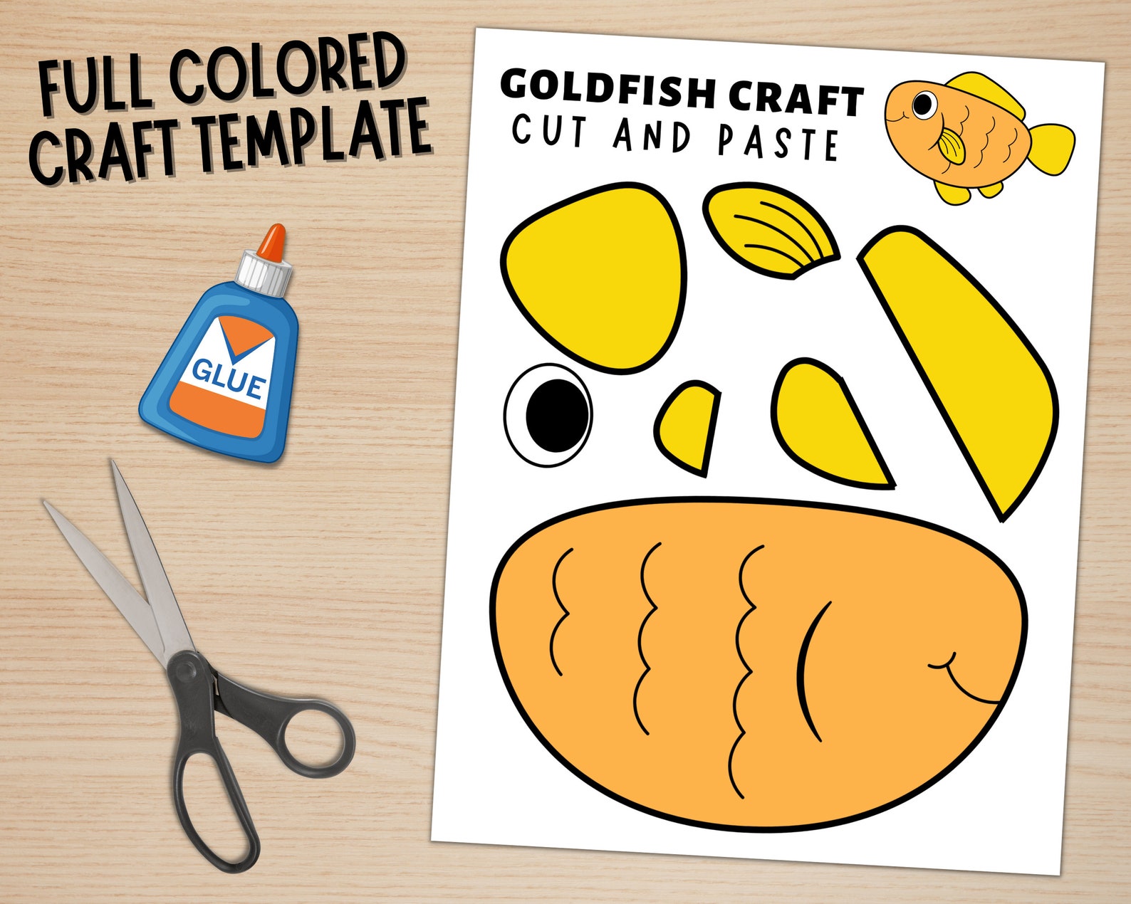 Goldfish Craft for Kids | Sea Life Activity | Ocean Animals Craft | Cut ...