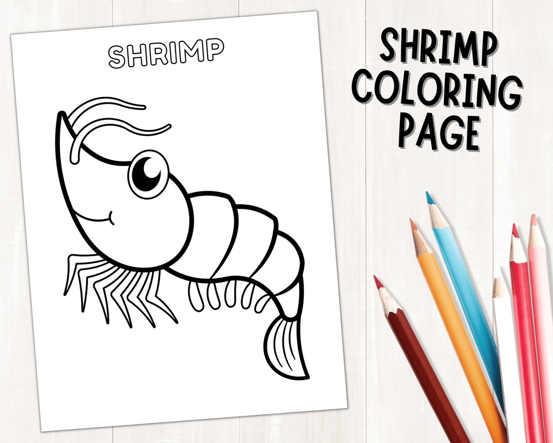 Printable Shrimp Craft, Sea Life Activities, Ocean Animal Craft, Summer ...