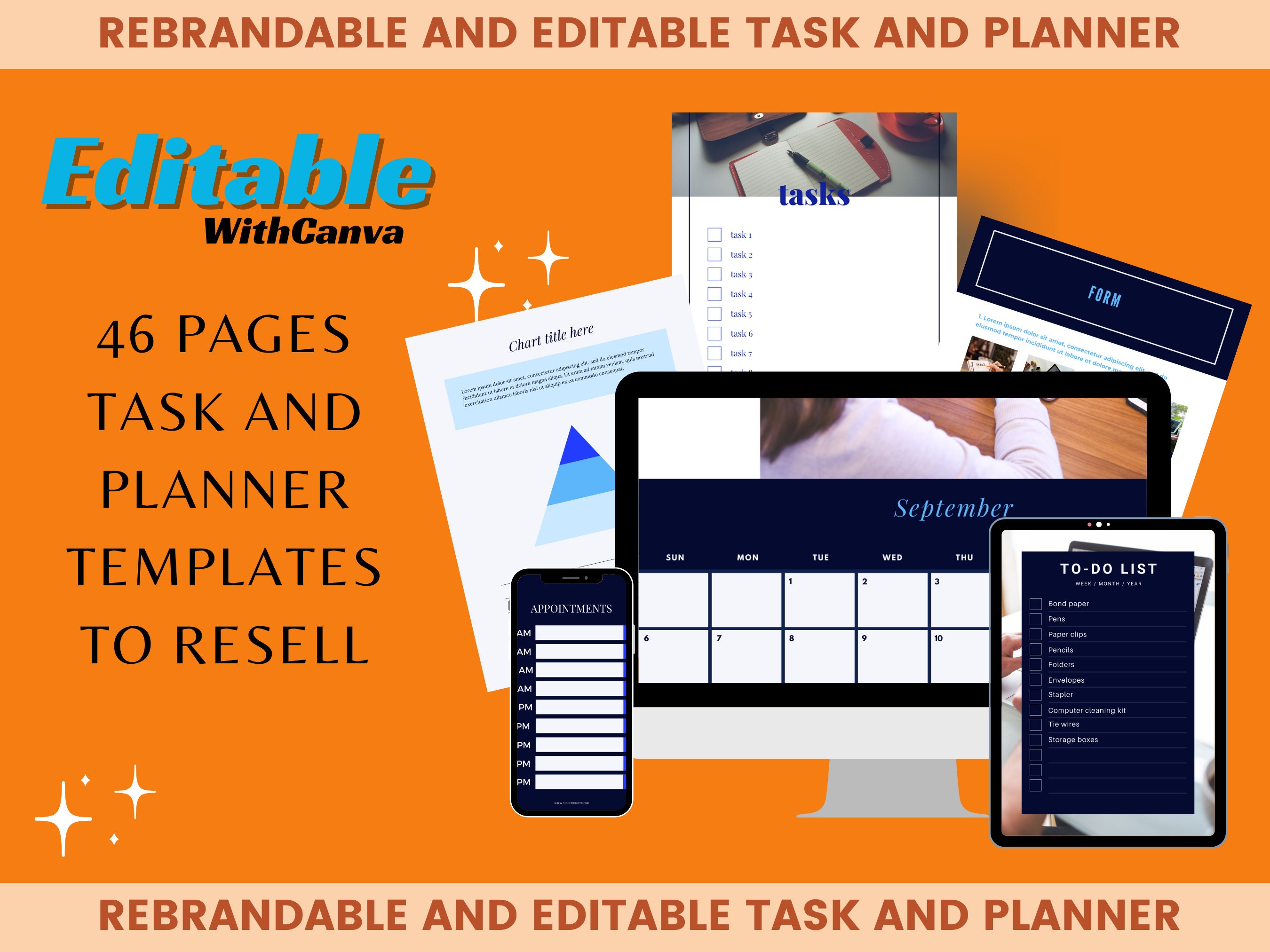 46 Editable and Rebrandable Task and Planner Templates - Etsy
