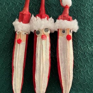Hand-painted Okra Santa Ornaments - Etsy
