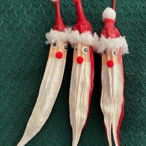 Hand-painted Okra Santa Ornaments - Etsy