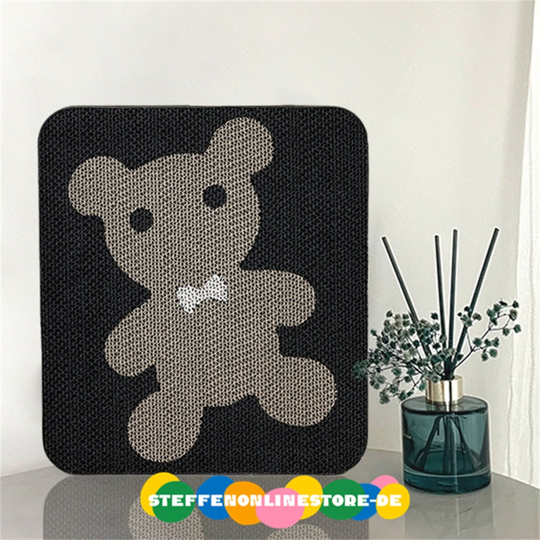 Cute Teddy Bear Pattern Corrugated Cardboard Cat Scratcher - Etsy