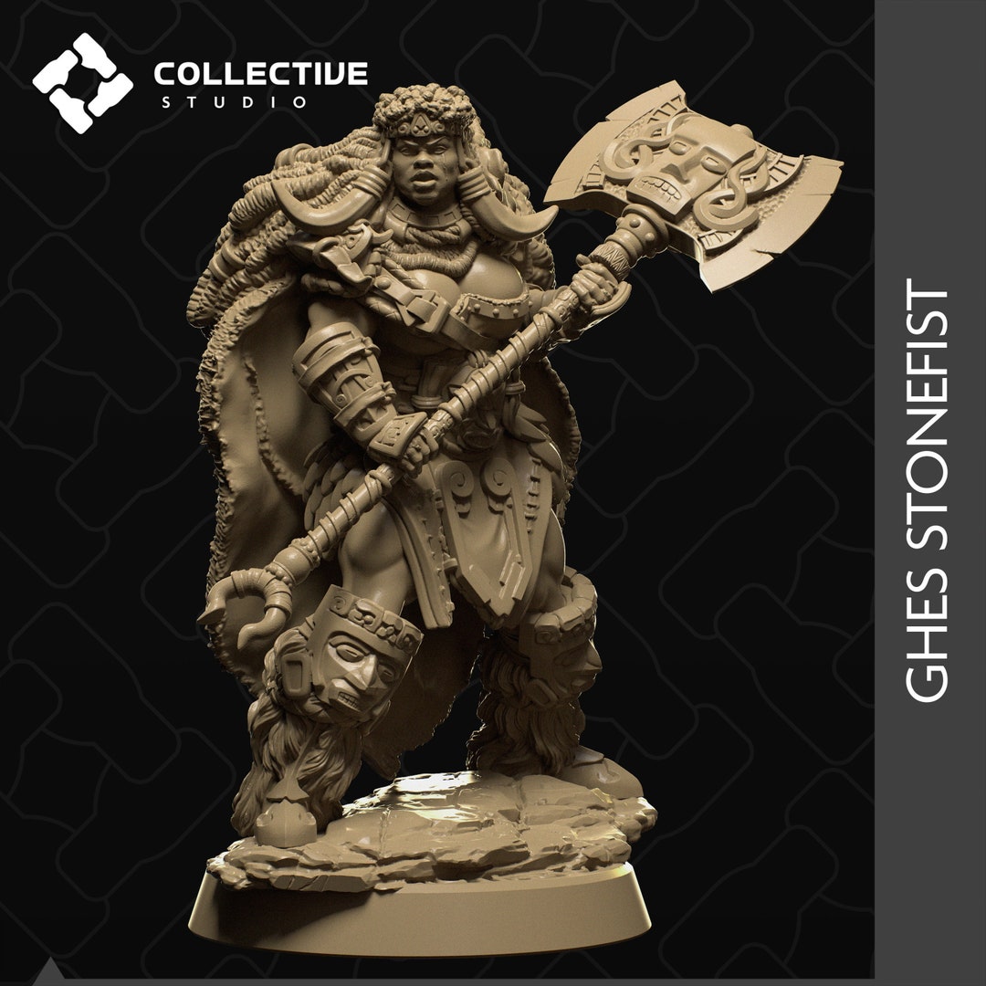 Barbarin Miniature Gladiator Goliath Tabletop RPG Pathfinder D&D 32 Mm ...