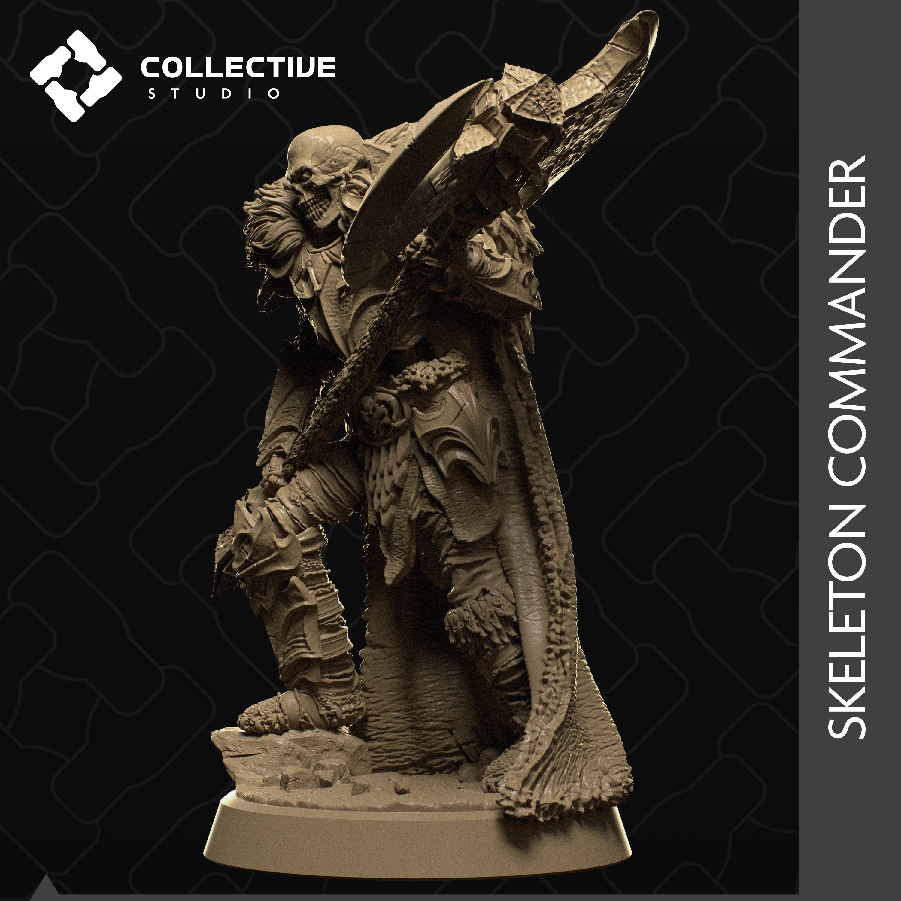 Skeleton Commander Miniature Tabletop 32mm RPG Npcs Pathfinder D&D ...