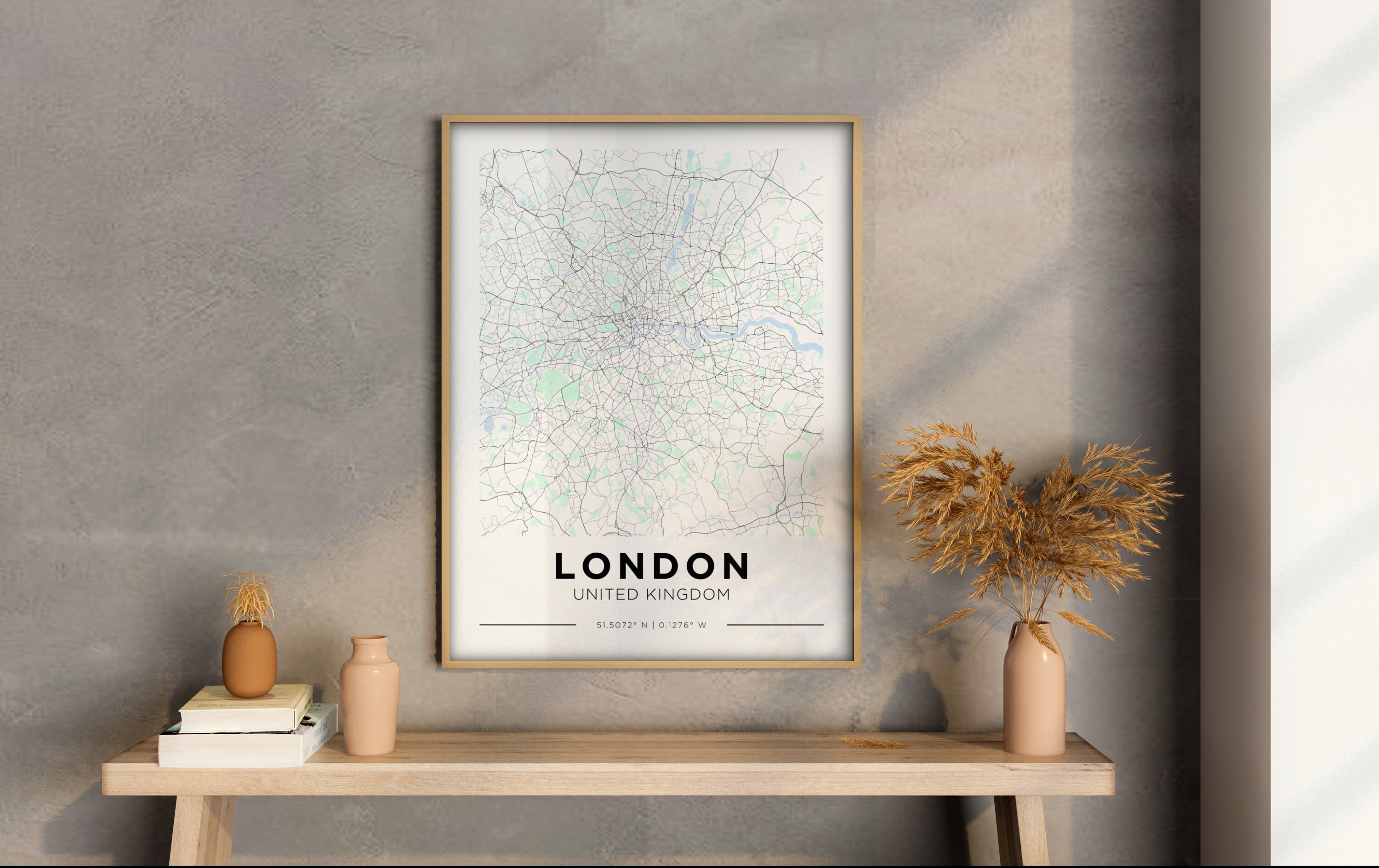 Digital Map of London, London Map Digital Print, Digital Download ...