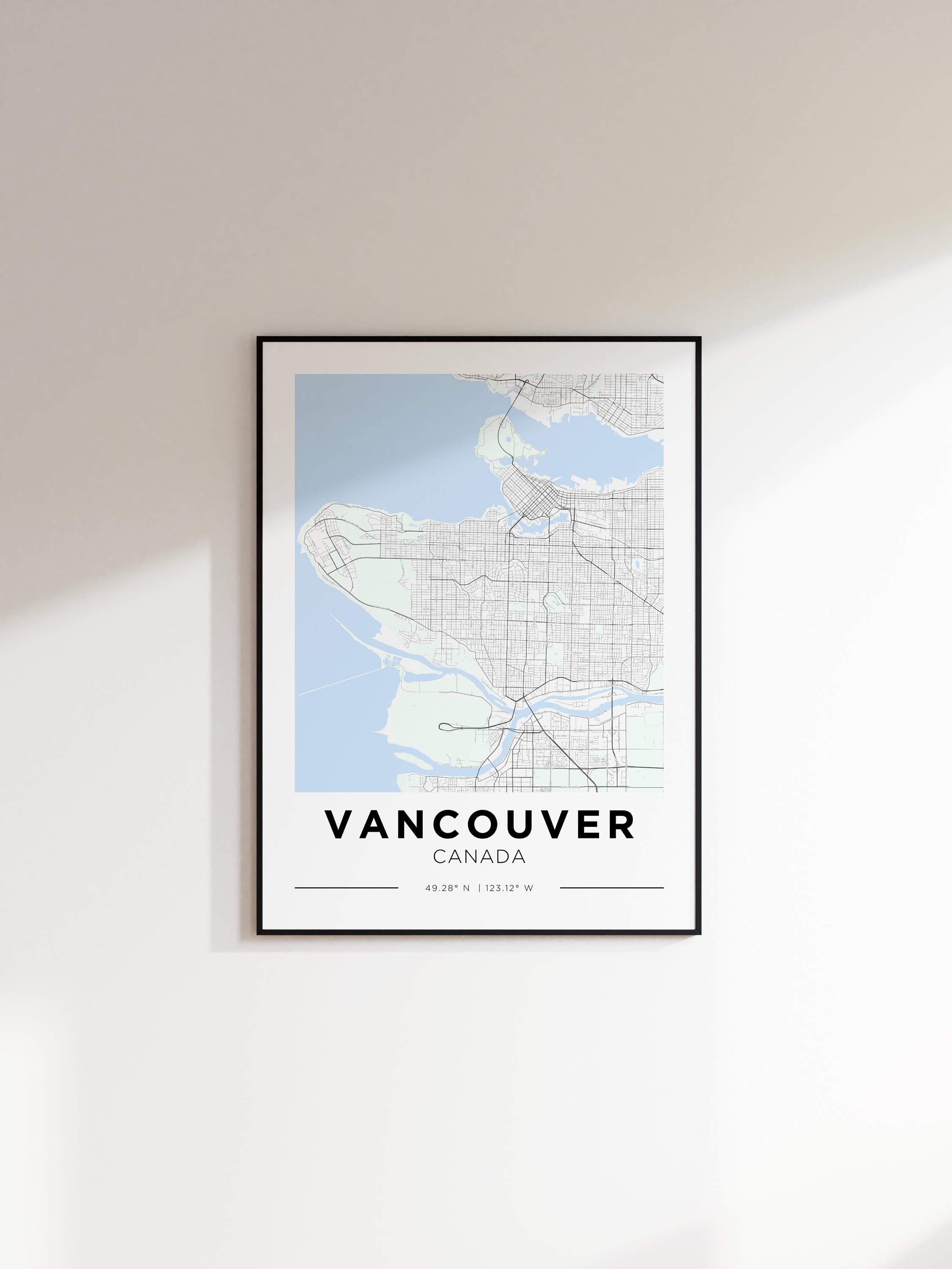 Digital Map of Vancouver, Vancouver Map Digital Print, Digital Download ...