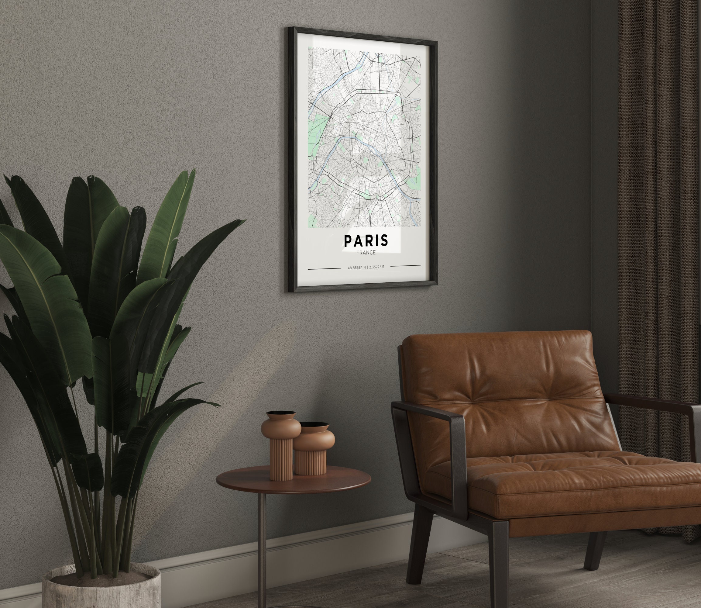 Digital Map of Paris, Paris Map Digital Print, Digital Download, Paris ...