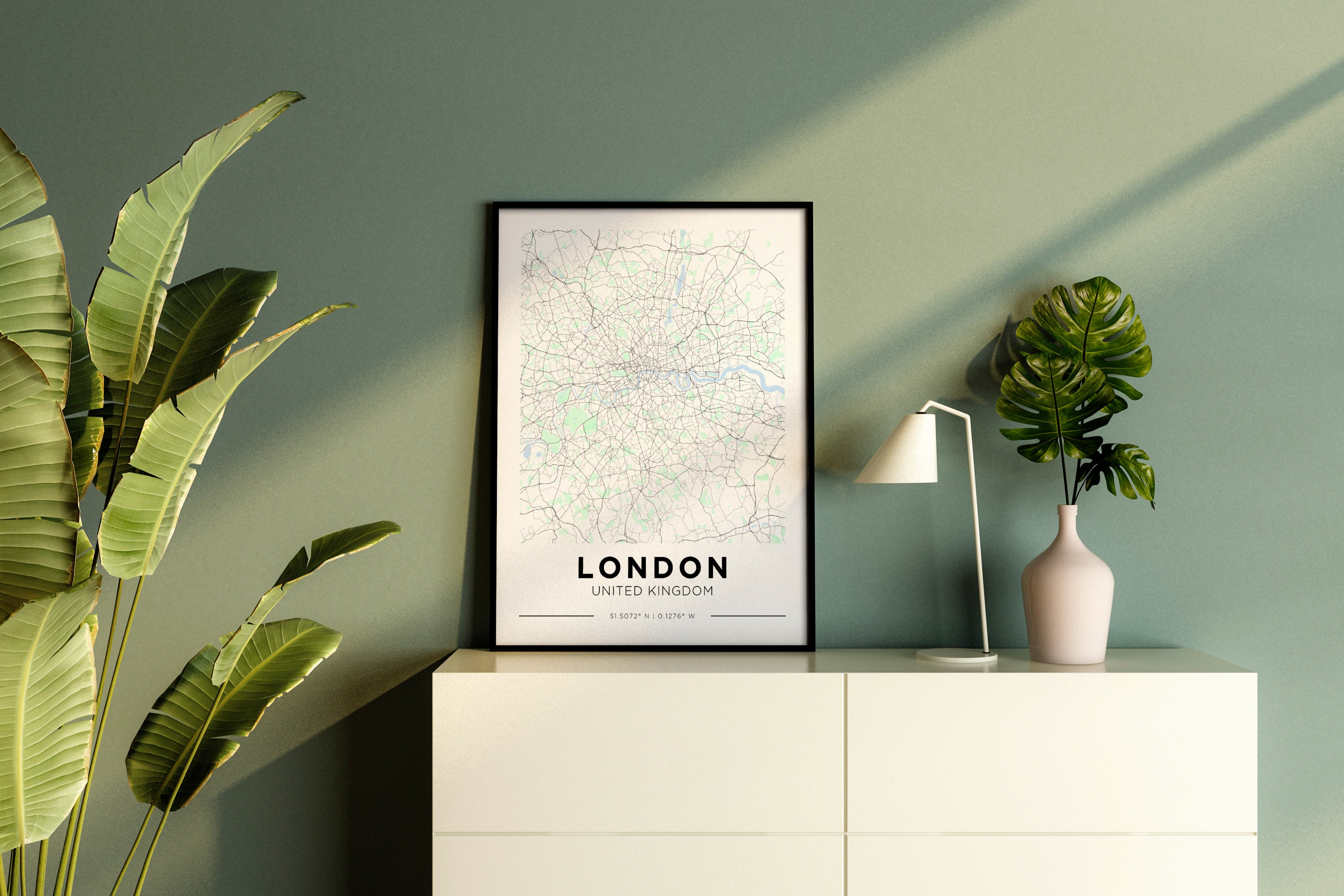 Digital Map of London, London Map Digital Print, Digital Download ...