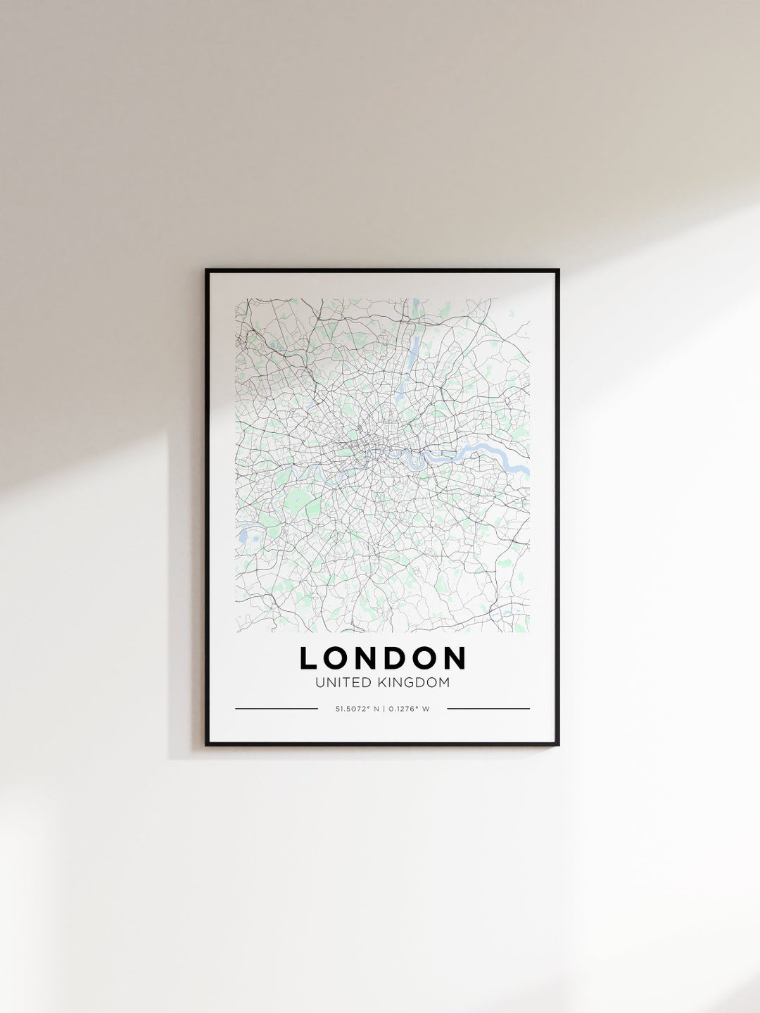 Digital Map of London, London Map Digital Print, Digital Download ...