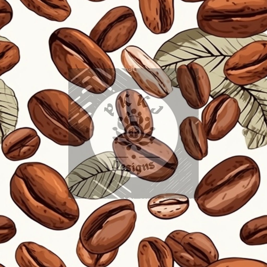 Coffee Bean Seamless Patterns, 12 Digital Pattern Bundle, 12"x12 ...