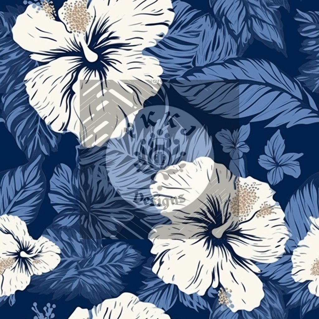 Hibiscus Digital Pattern Bundle - Set of 8 | Instant Download, 12 Inch ...