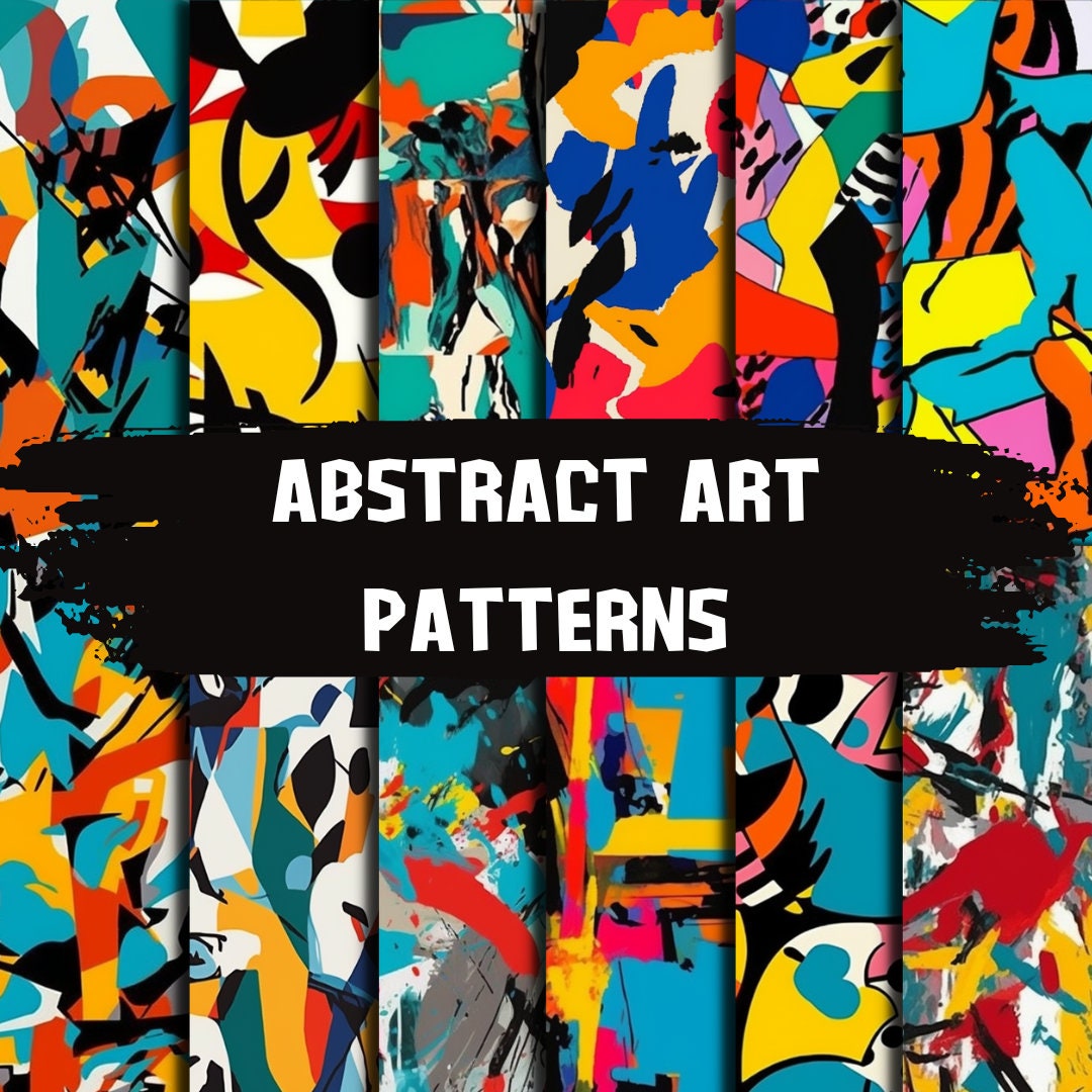 Abstract Art Patters in the Style of Andy Warhol, 12 Seamless Patterns ...