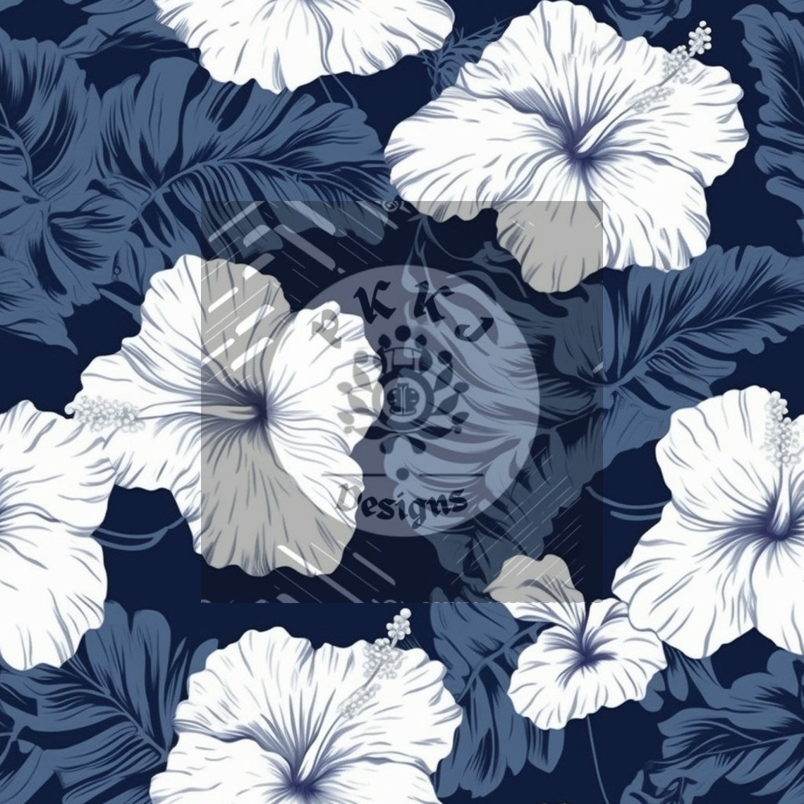 Hibiscus Digital Pattern Bundle - Set of 8 | Instant Download, 12 Inch ...