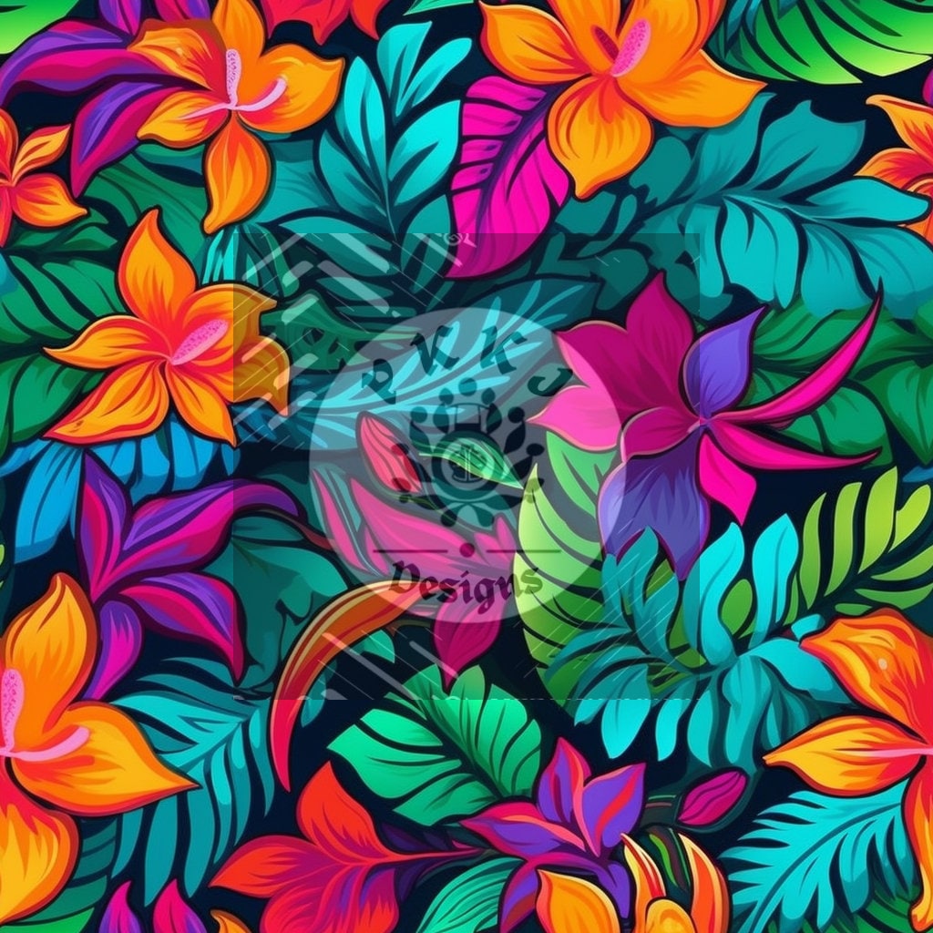 Hawaiian Style Patterns, 12 Inch by 12 Inch Digital Seamless Patterns ...