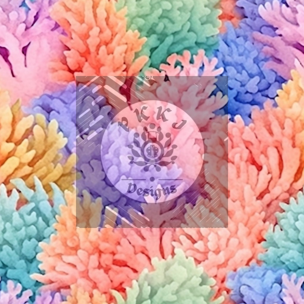 Coral Reef Seamless Patterns, 12 Inch by 12 Inch Design Patterns ...