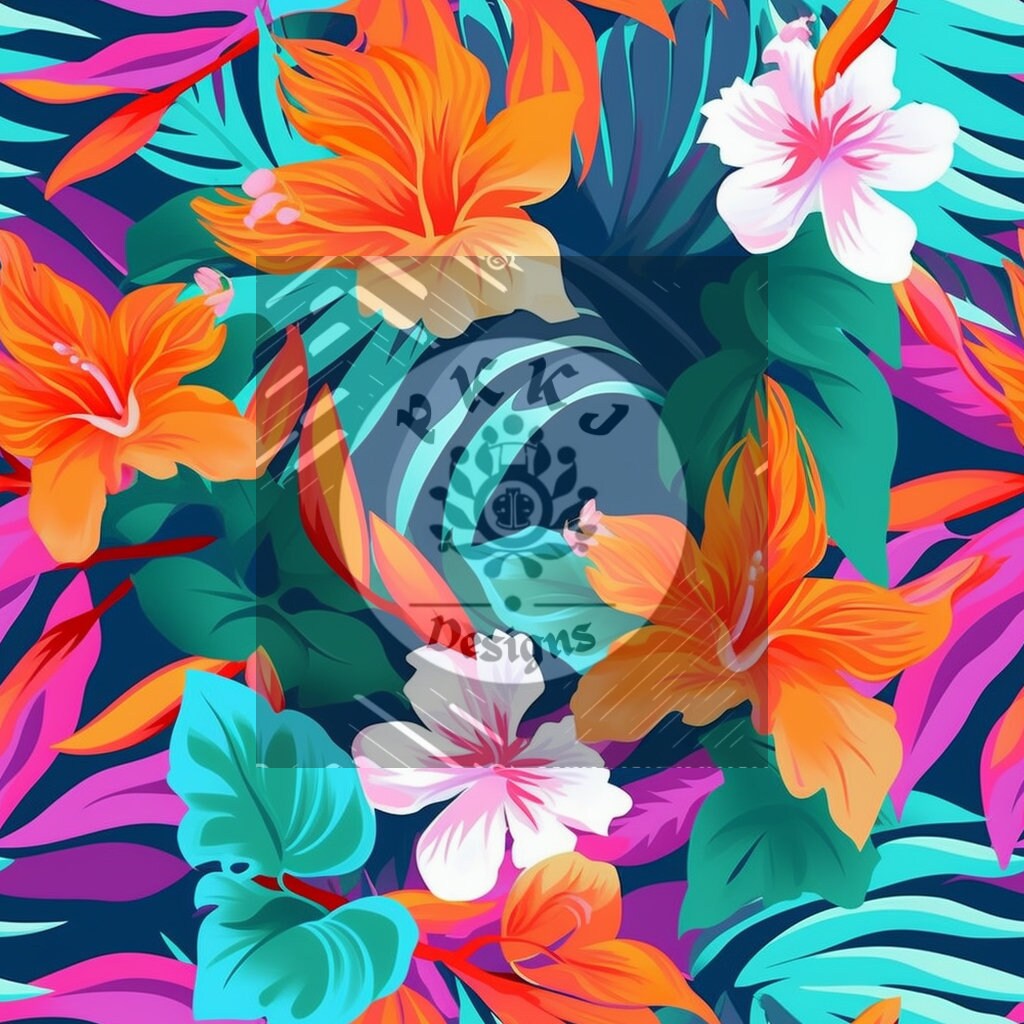 Hawaiian Style Patterns, 12 Inch by 12 Inch Digital Seamless Patterns ...