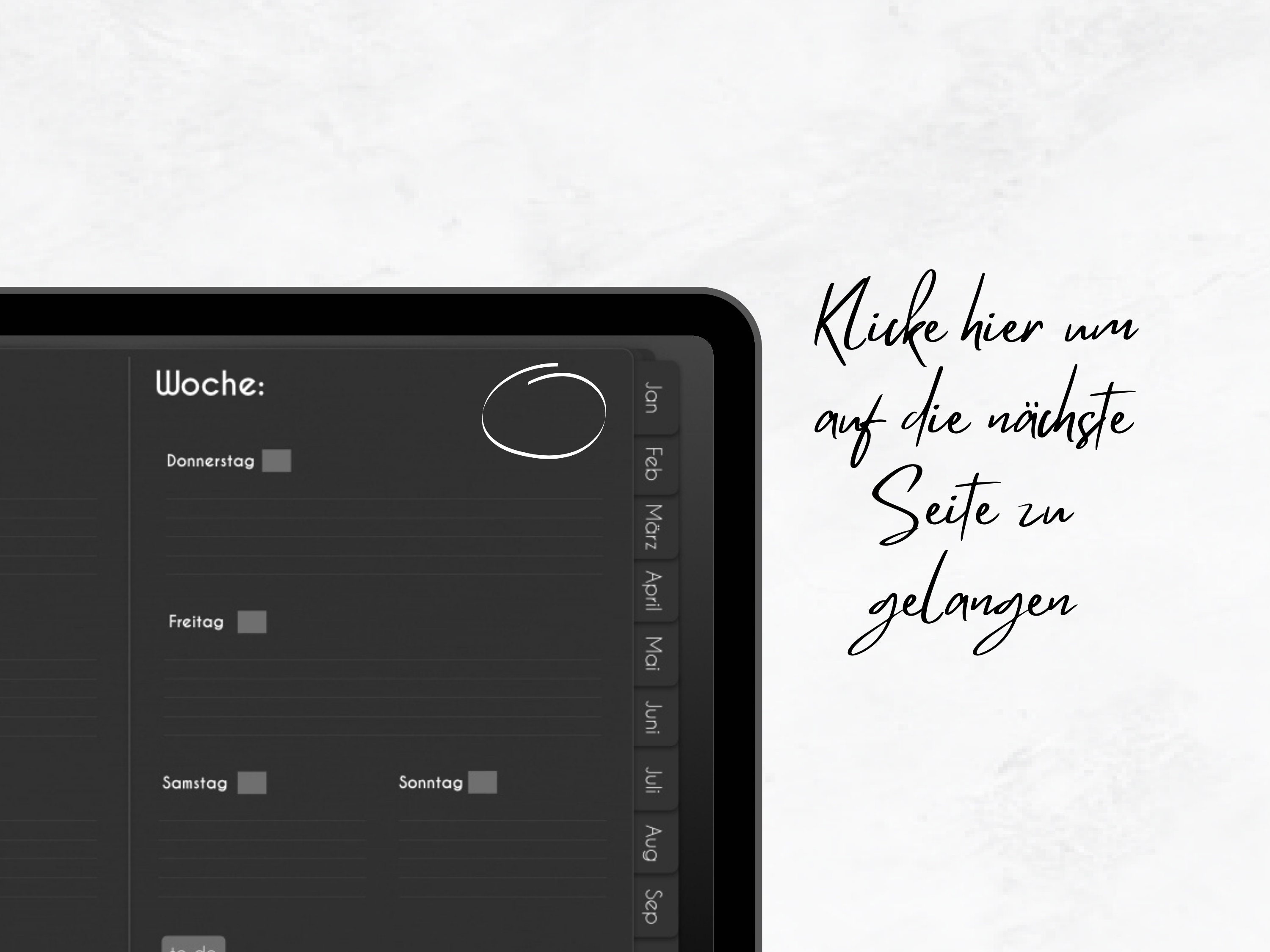Digital Planner Uni Dunkel, Dark Mode, Semester Planner 2023, Digital ...