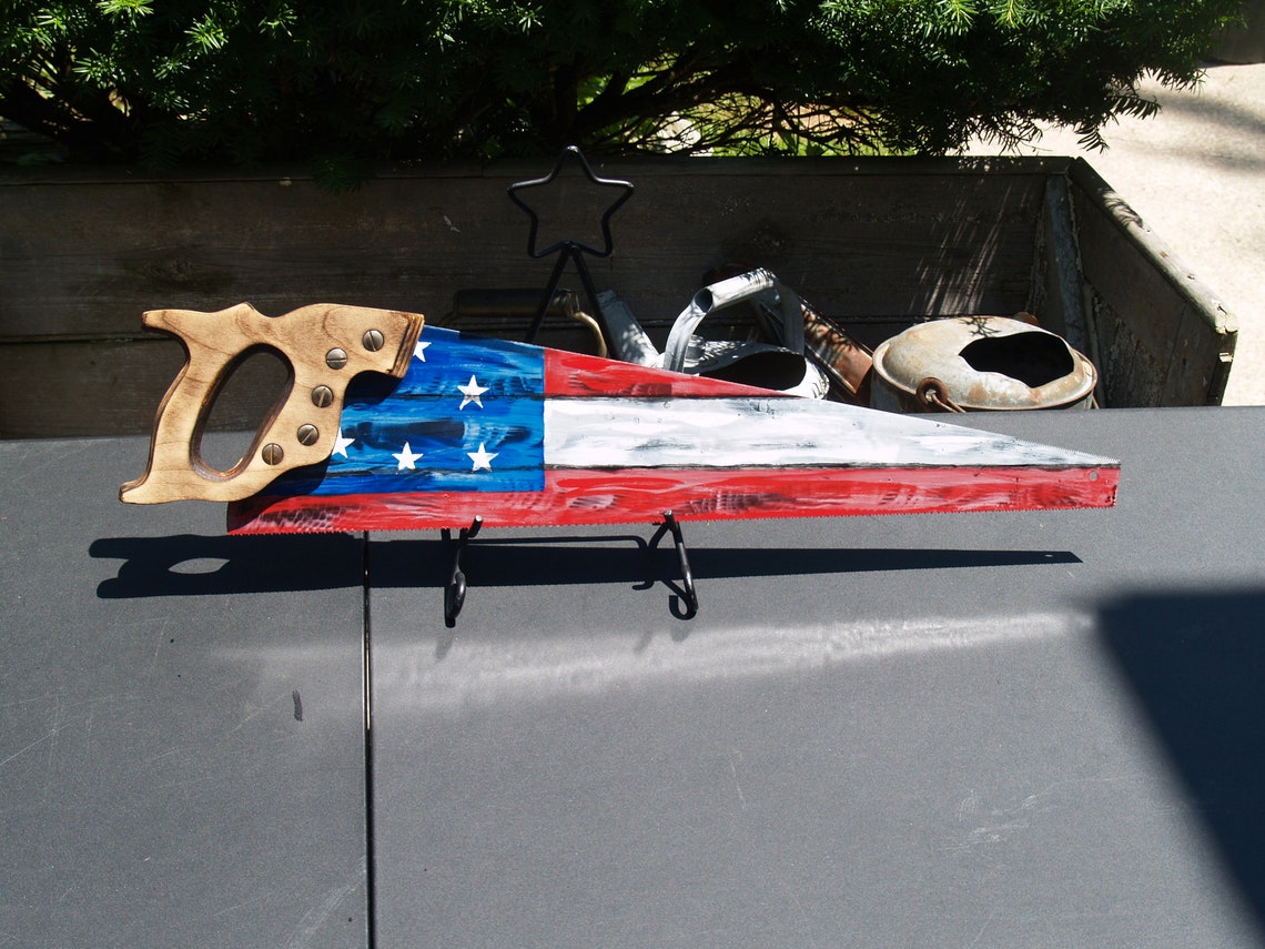 Handmade Repurposed Painted Hand Saw American Flag - Etsy