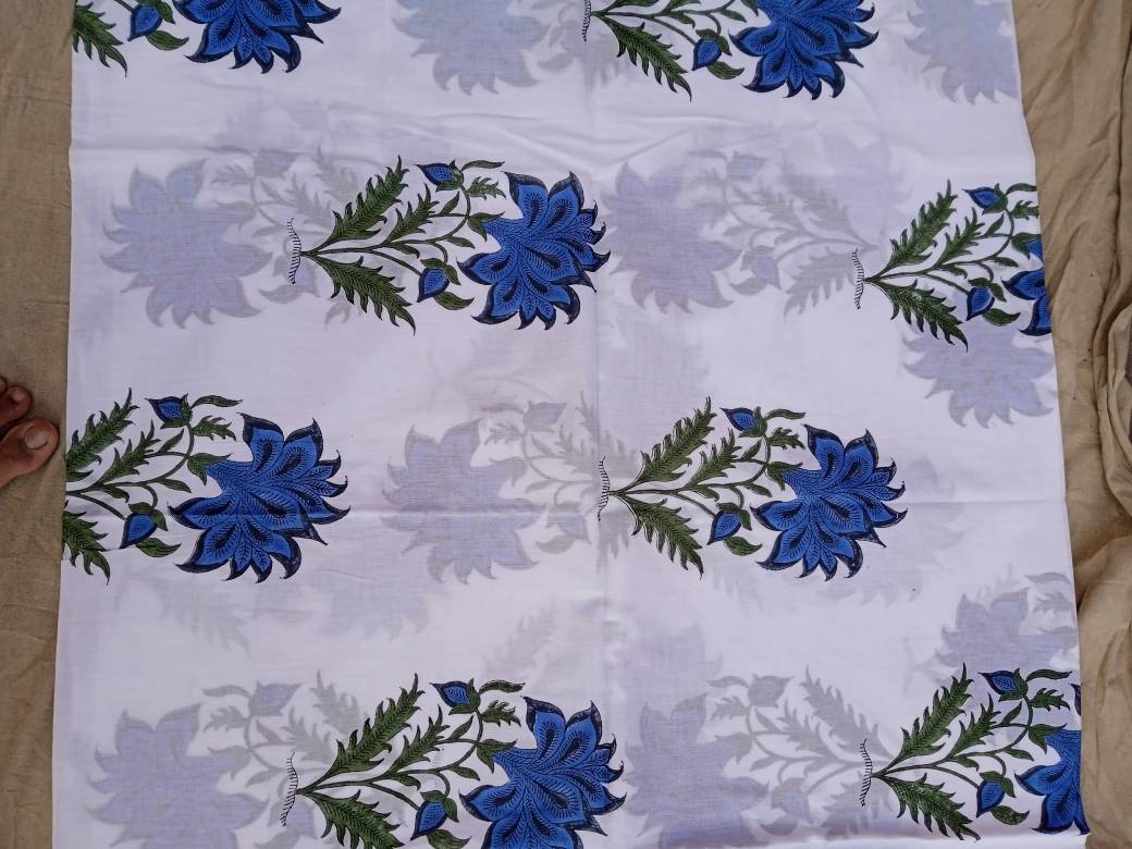 Hand Block Printed Cotton Fabric by the Yards or Meter for Dress ...