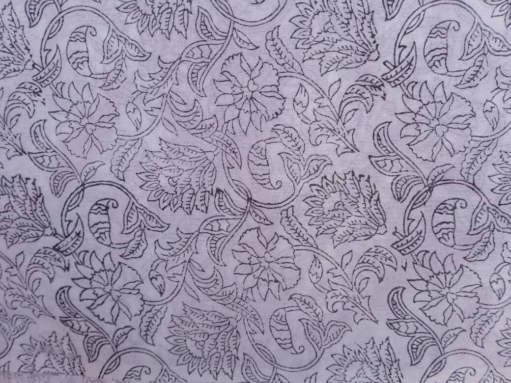 Indian Hand Block Printed Cotton Fabric by the Yard - Etsy