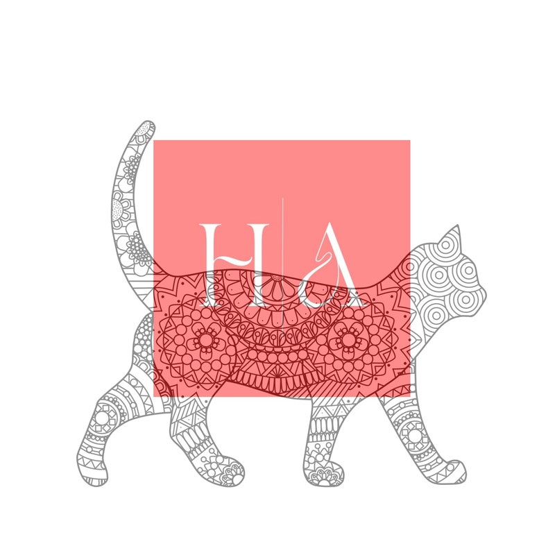 Cat Zentangle - Etsy