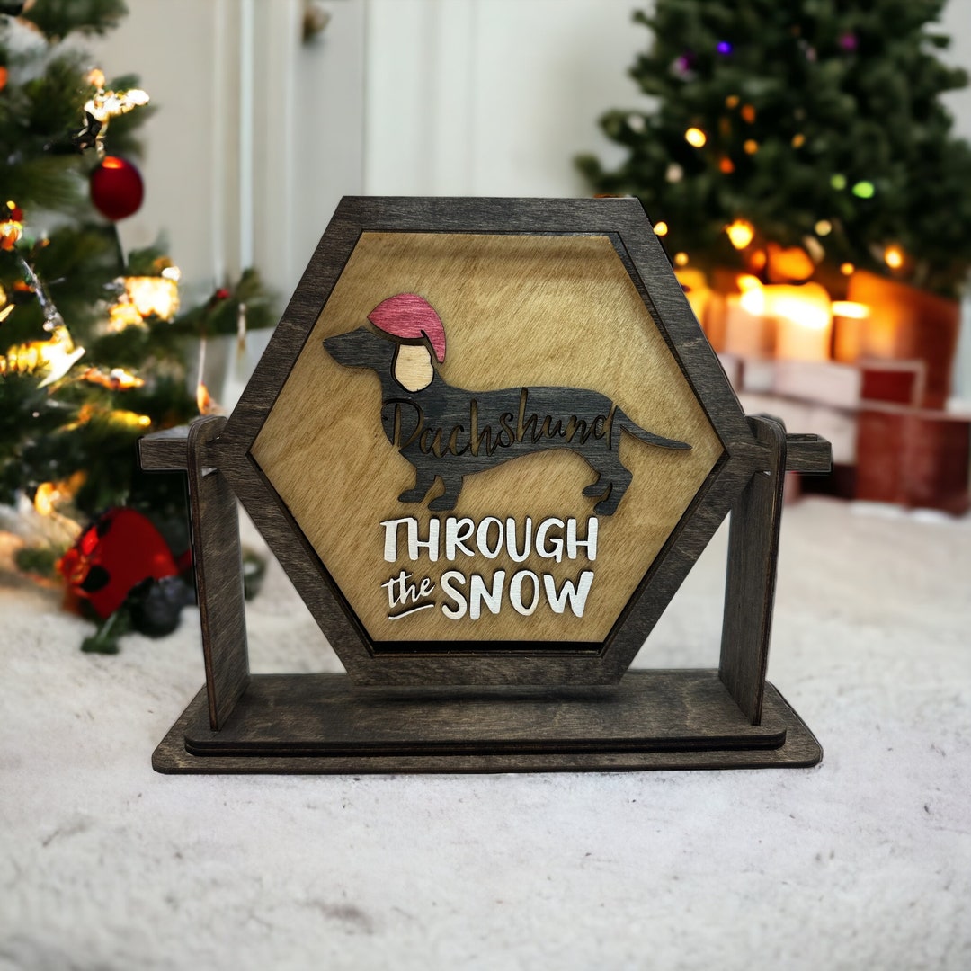 Dachshund Through the Snow Hexagon Sign Insert - Etsy