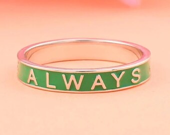 6mm Always Ring in 925 Sterling Silver, Stacking Ring, Enamel Band Ring ...