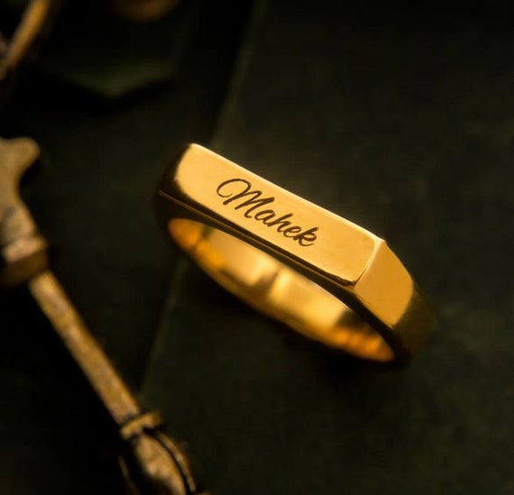 Personalized Name Ring Gold Name Ring 925 Sterling Silver Ring Custom Name Ring Stackable Ring Engraved Name Ring Initial Ring Gift