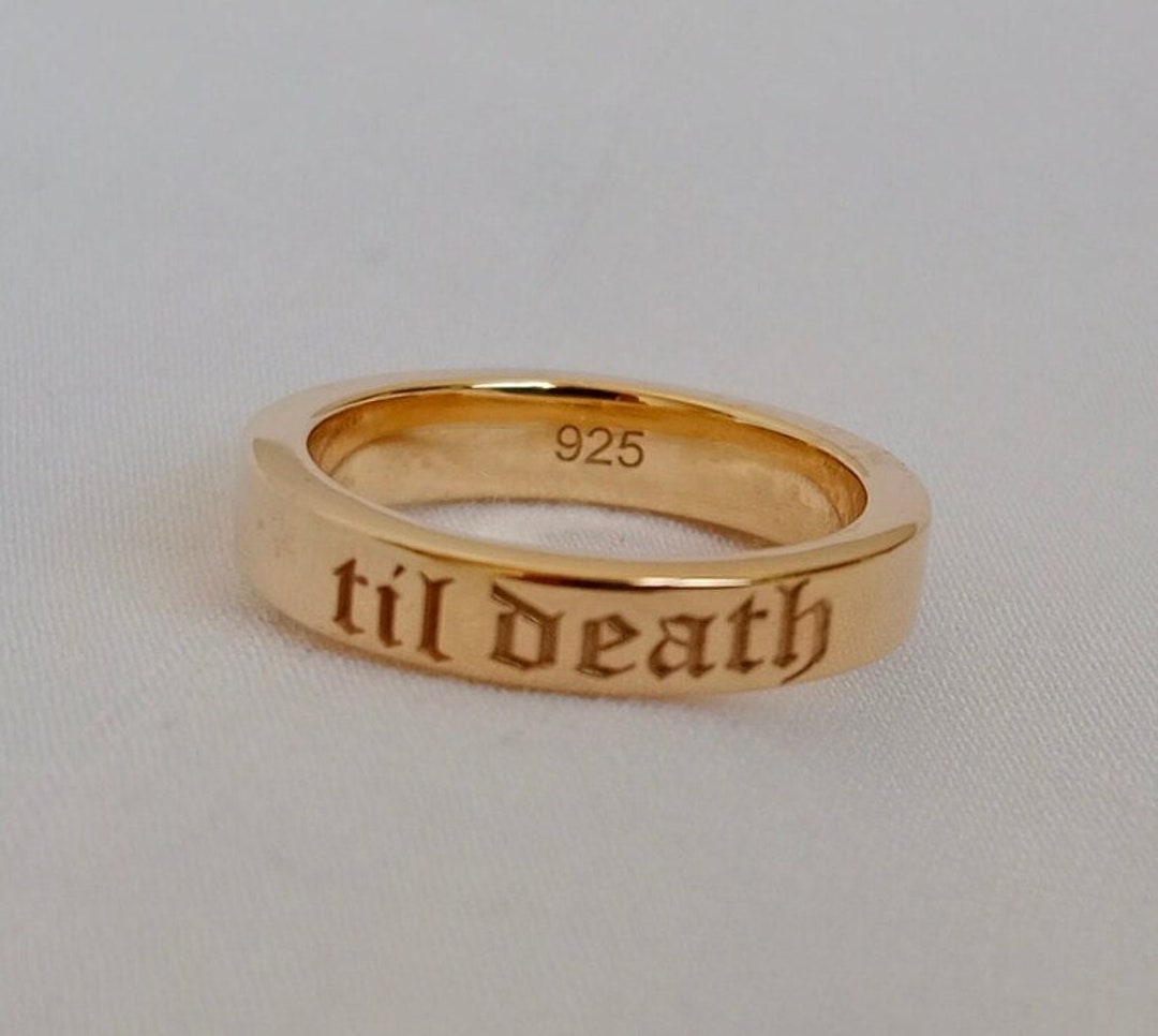 Til Death Band Ring, Til Death Engraved Ring, Silver Til Death Ring ...