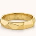 Geo Band Ring, Hand Carved Band Ring, Gold Vermeil Ring, Faceted Band ...