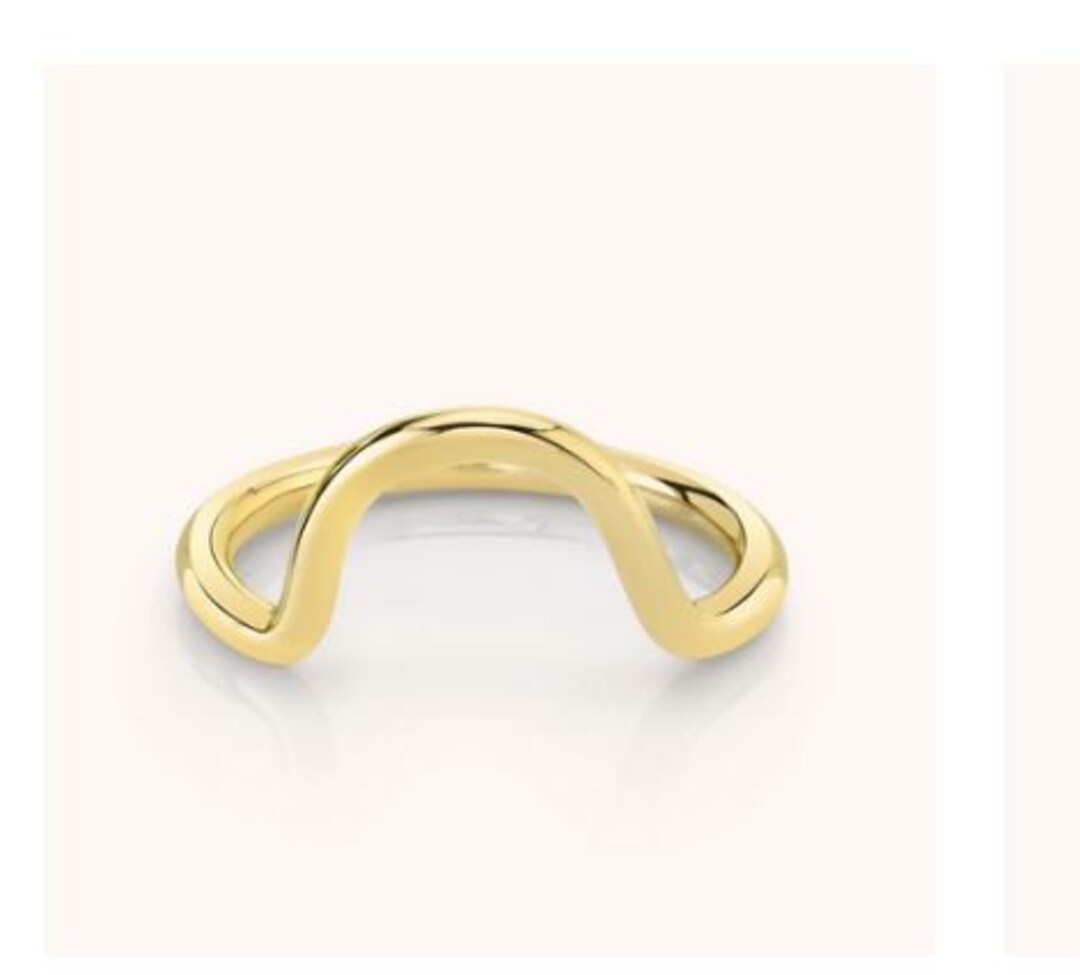 U Shape Band Ring, Plain Band Ring, Gold Vermeil Ring, Silver Ring ...