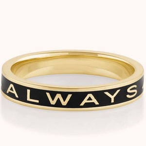 Always Ring, 925 Silver Ring, Enamel Band Ring, Wedding Band, Stacking ...