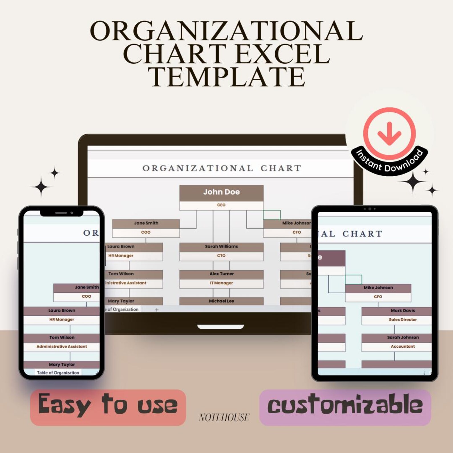 Streamline Your Workflow With Our Organizational Chart Excel Template ...