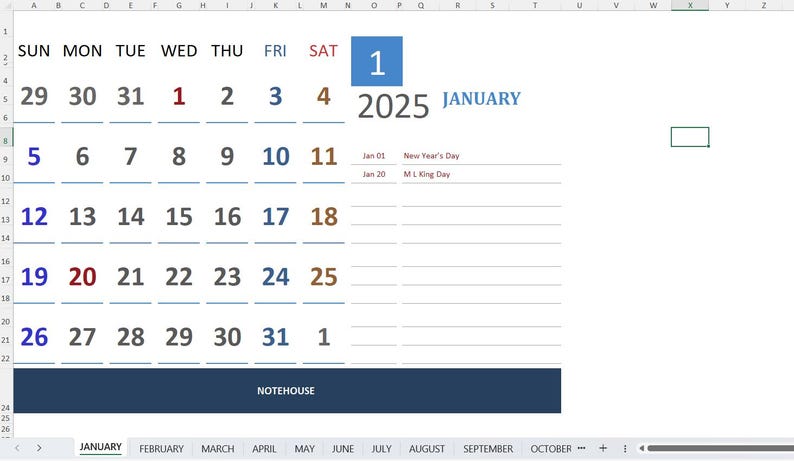 2025 Editable Excel Calendar Template | Plan Your Year With ...