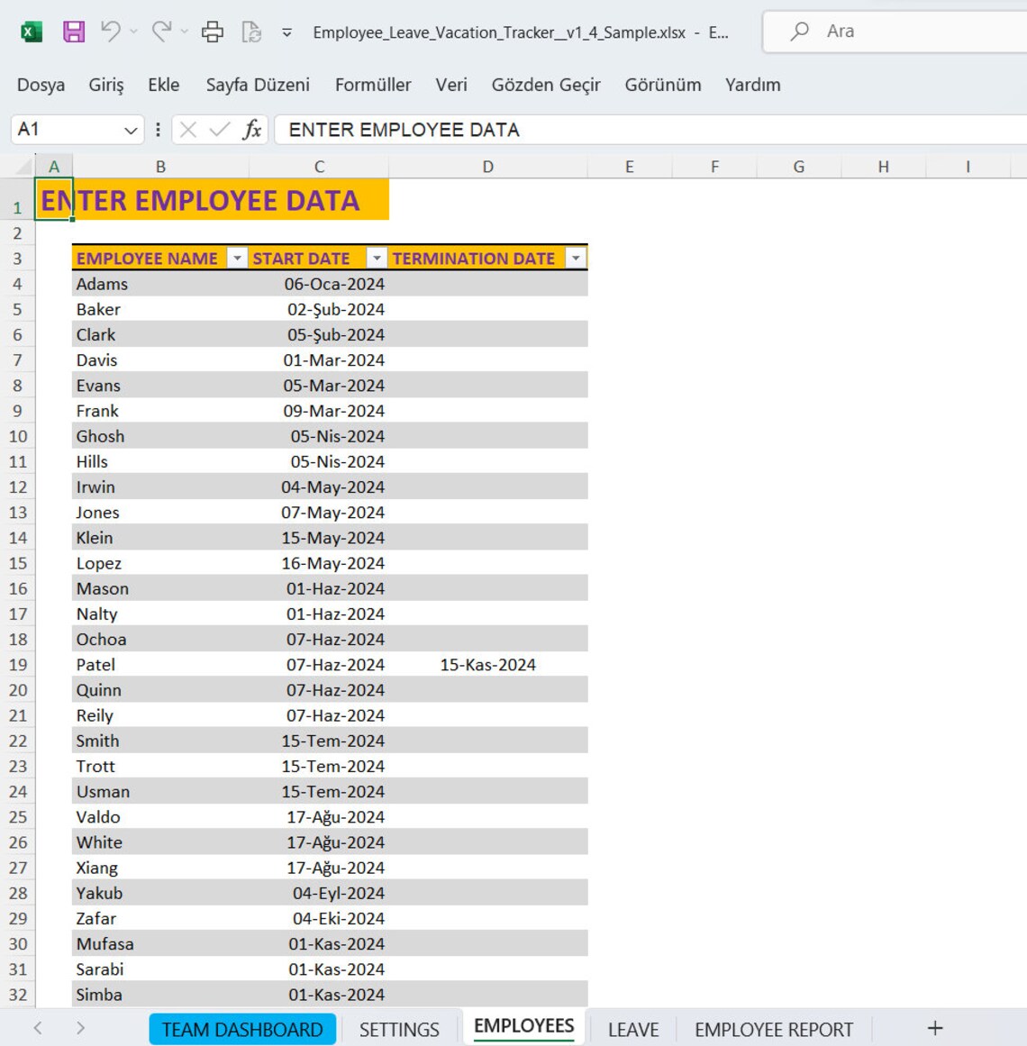 Comprehensive Leave & Vacation Tracker Excel Template - Etsy