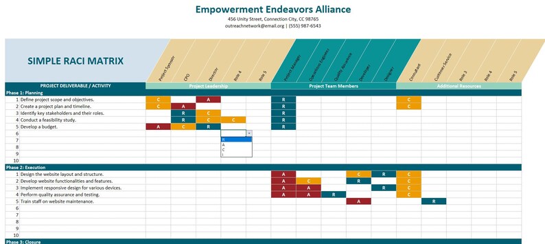 RACI Matrix Excel Template – Define Roles & Responsibilities Clearly ...