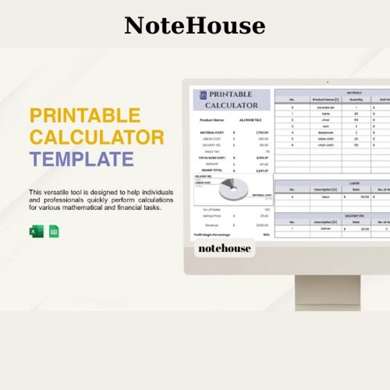 Simplify Your Calculations With Our Printable Calculator Excel Template ...
