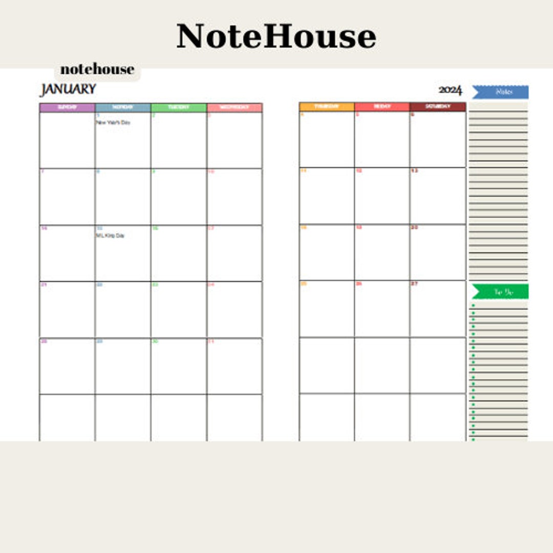 Efficiently Organize Your Year With Our 2024 Two-page Monthly Excel ...