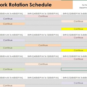 Work Rotation Schedule Excel Template – Simple & Easy-to-use - Etsy