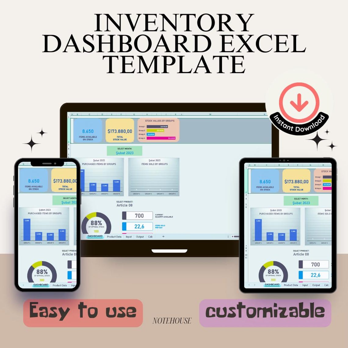 Optimize Stock Management With Our Inventory Dashboard Excel Template ...