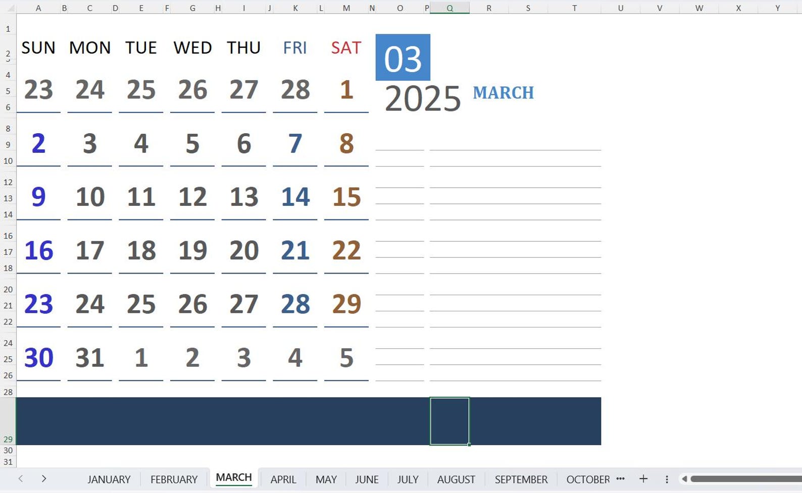 2025 Editable Excel Calendar Template | Plan Your Year With ...