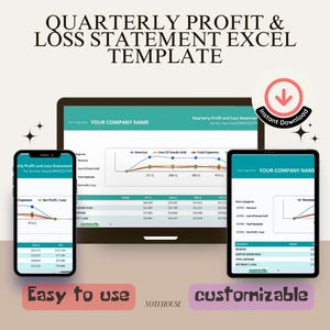 Quarterly Profit & Loss Statement Template | Editable Excel Spreadsheet ...