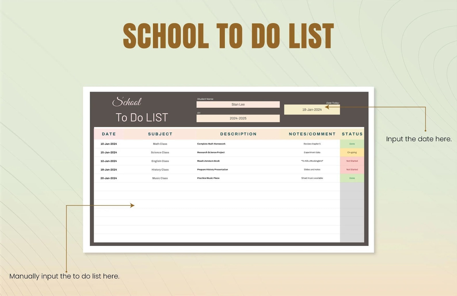 Ultimate School To-do List Template Editable Planner for Students ...