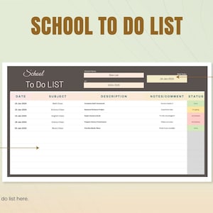 Ultimate School To-do List Template Editable Planner for Students ...