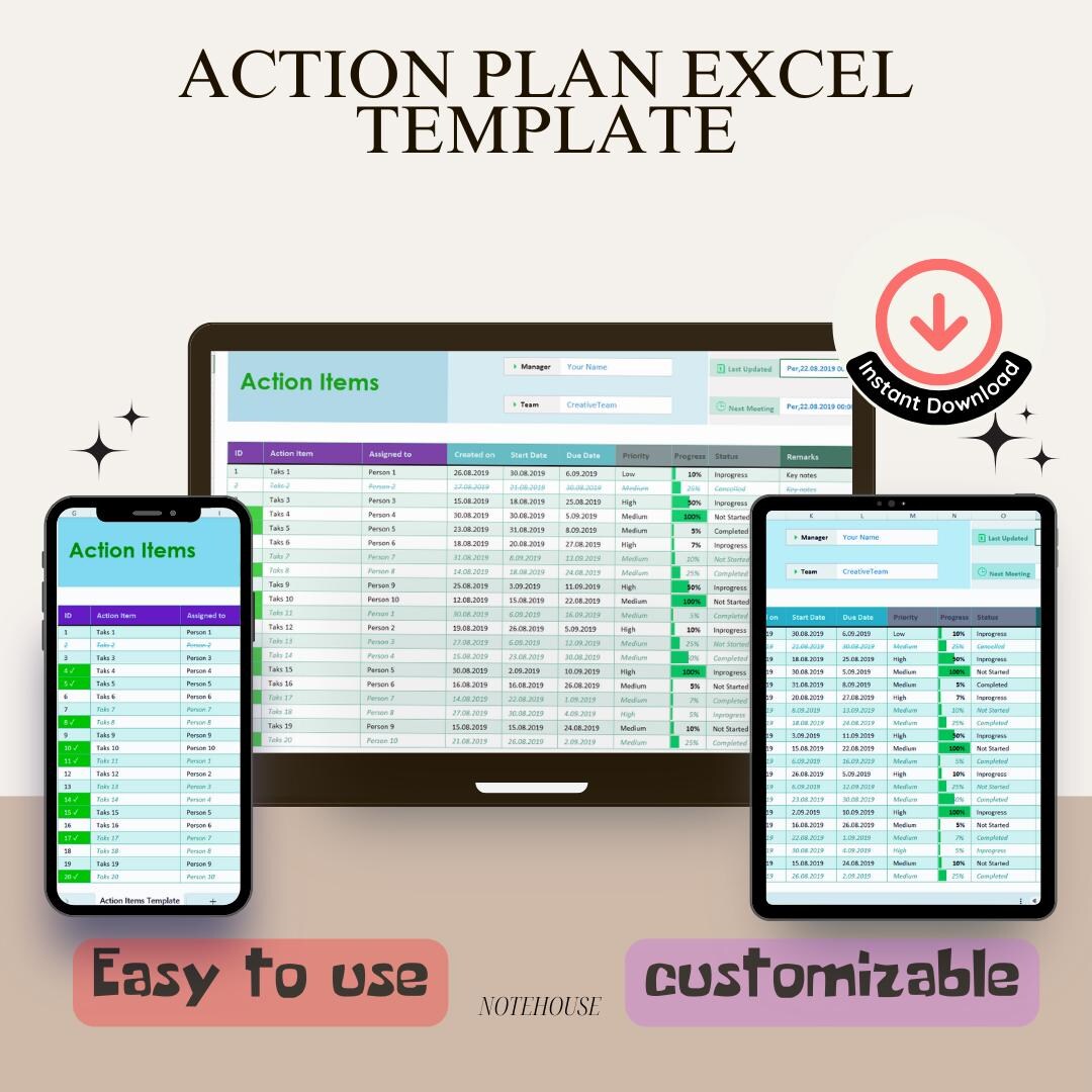 Project Action Plan Excel Template – Stay Organized & Achieve Your ...