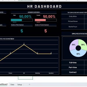 Visualize HR Metrics With Our Sample HR Dashboard Excel Template - Etsy