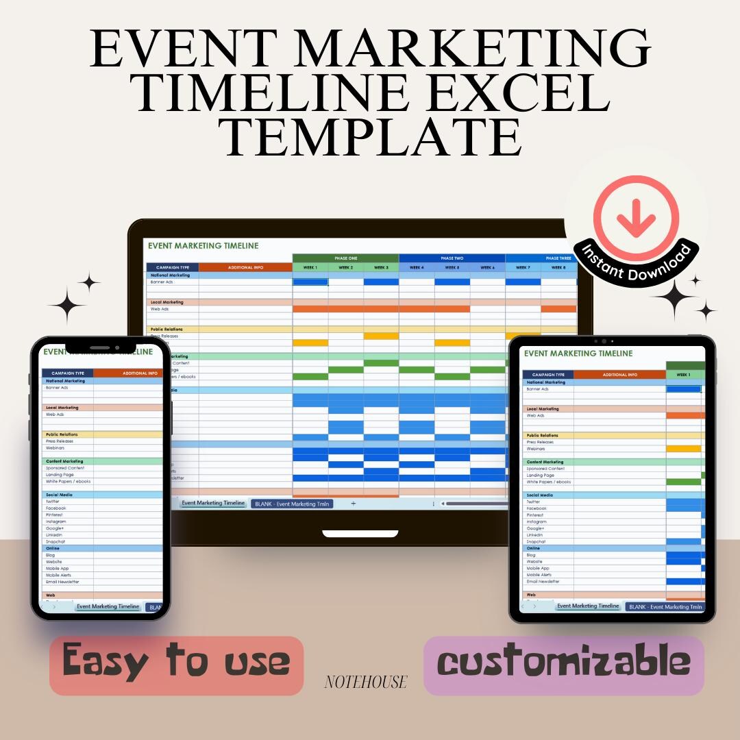 Event Marketing Timeline Excel Template | Plan & Track Your Marketing ...