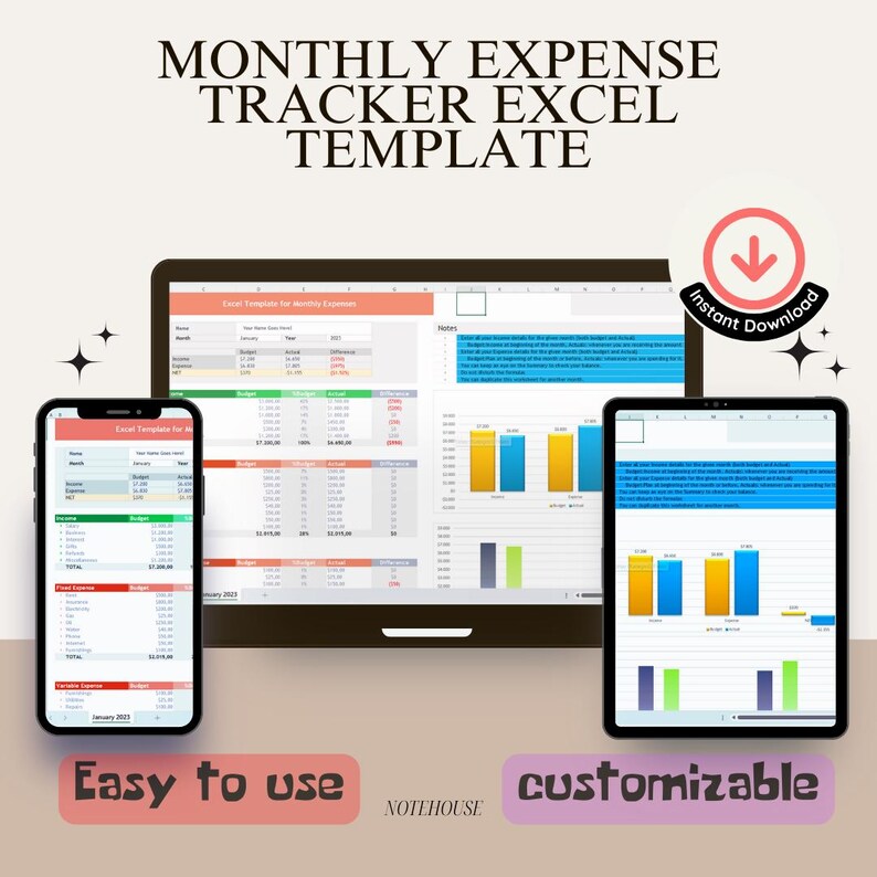 Financial Management Excel Template – Personal Budget & Expense Planner ...
